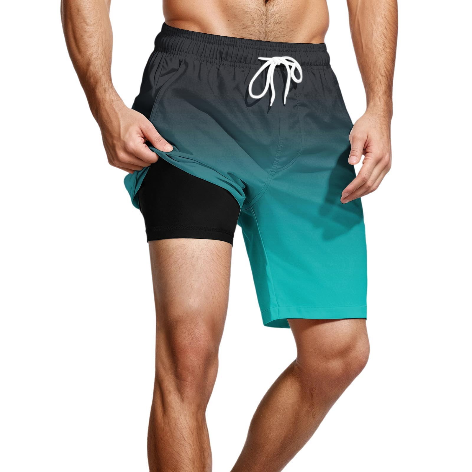 IWRICH Men's Swim Trunks Hawaiian Bathing Mesh Lining Suit Swimsuits ...