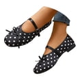 IWRICH Polka Dot Ballet Flats for Women Retro Bow Mary Jane Ballet Flat ...