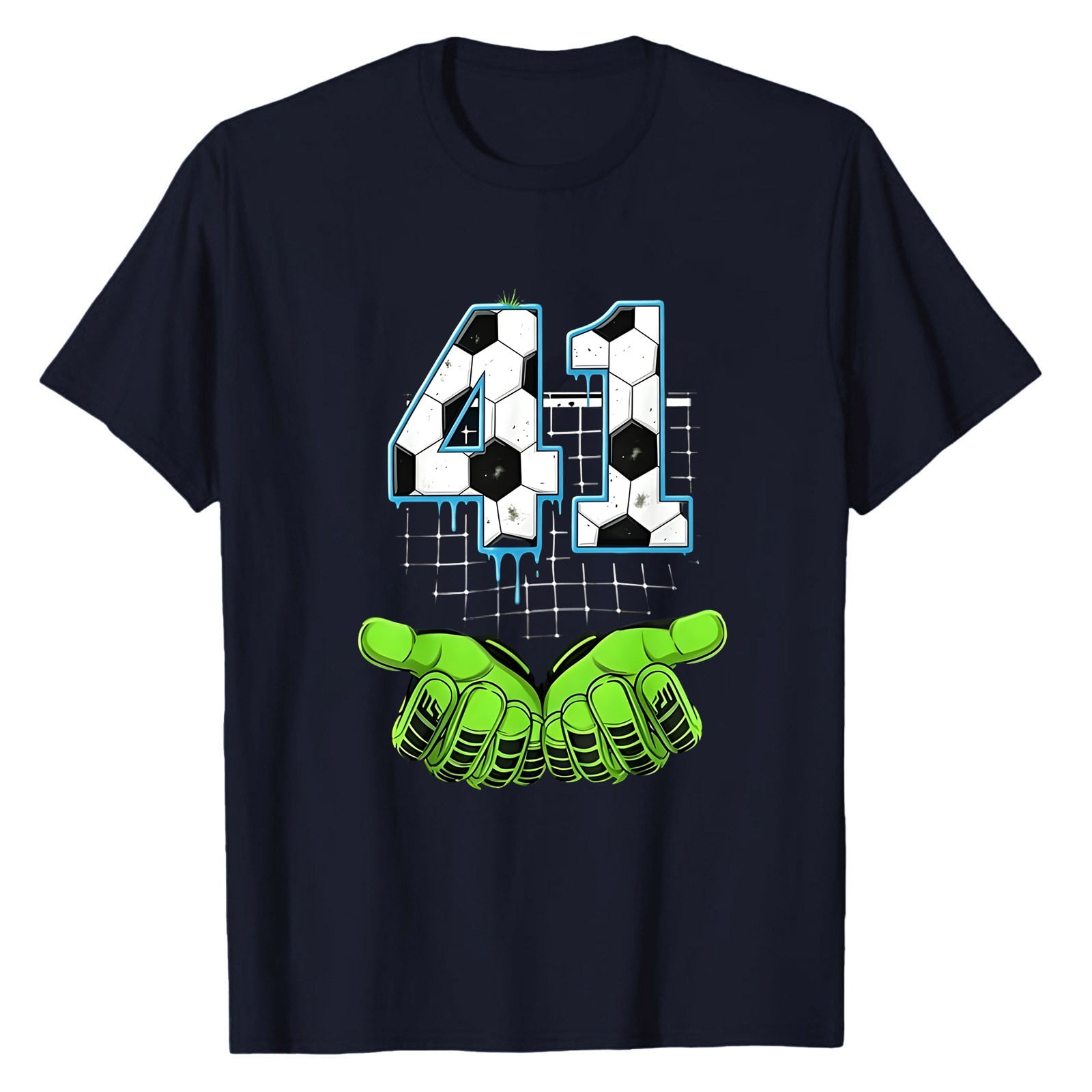 IWRICH Soccer 41 Four One Funny Gen Alpha Meme Drip T-Shirt Navy M ...