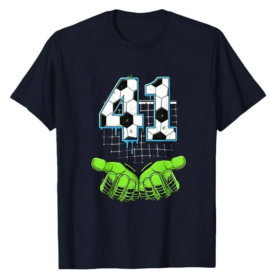 IWRICH Soccer 41 Four One Funny Gen Alpha Meme Drip T-Shirt Navy M ...