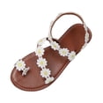IWRICH Women's Elegant Floral Boho Sandals Elastic Strap Summer Flat ...