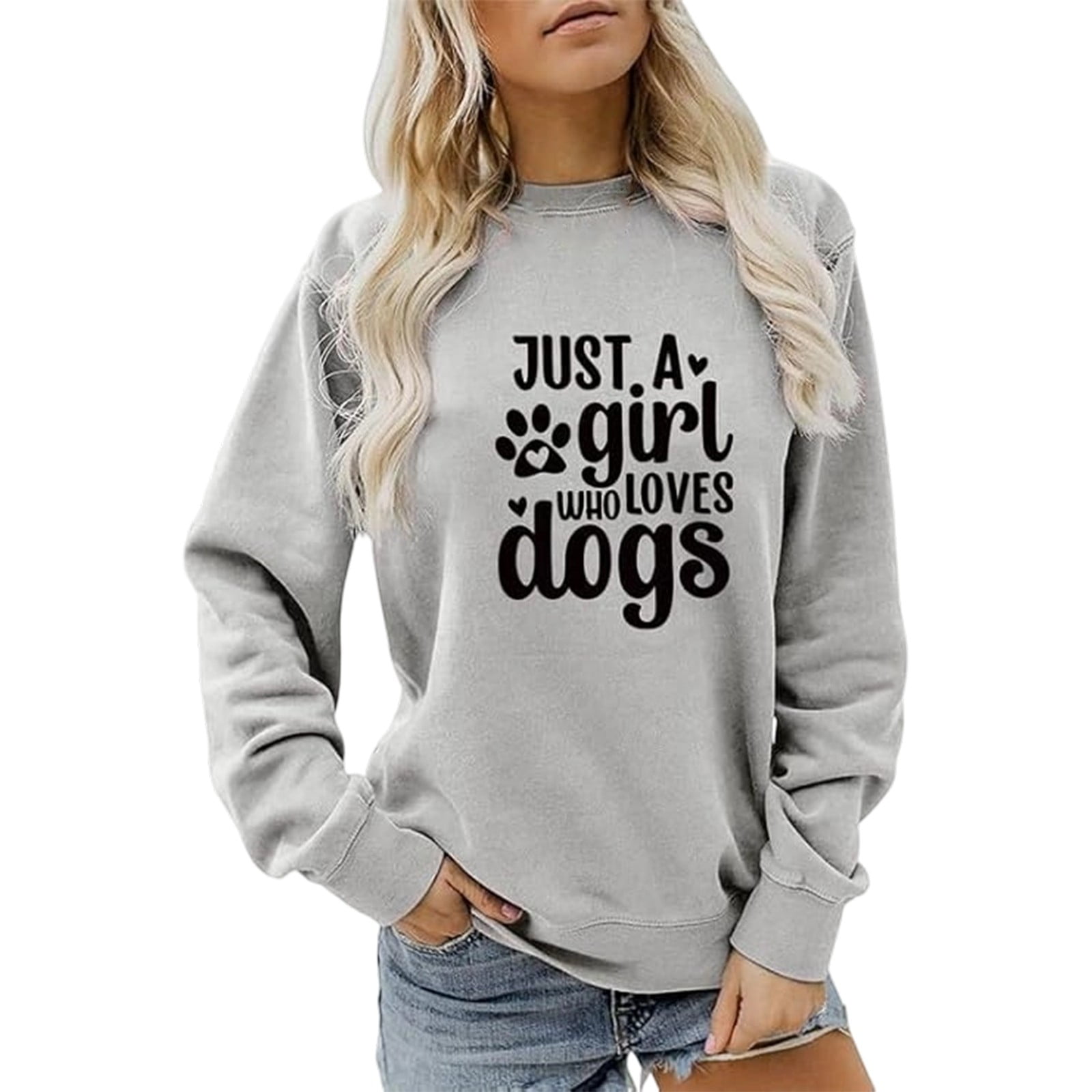IWRICH Women's Funny Sweatshirts Cute Paw Print Graphic Dog Mom ...