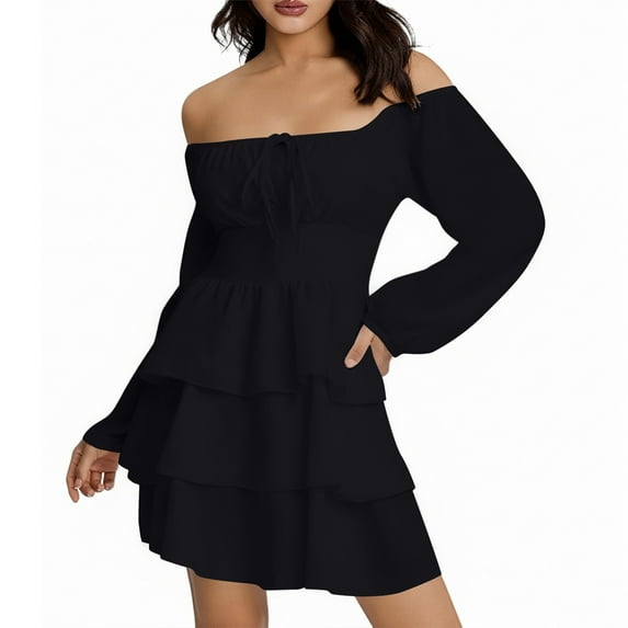 IWRICH Women's Lantern Long Sleeve Wrap Tie Back Square Neck Double ...