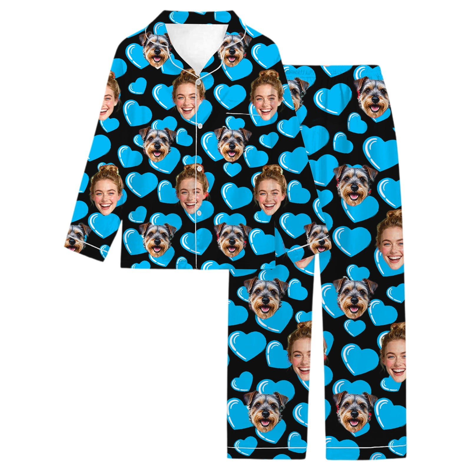 IWRICH Women's Personalized Custom Picture Valentine's Day Pajamas Sets ...