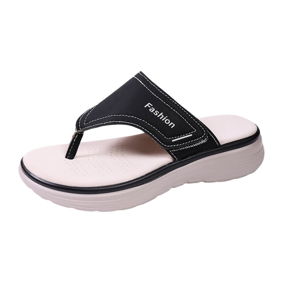 IWRICH Women's Platform Flip Flops Cushioned Walking Sandals with Arch ...