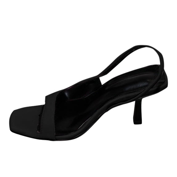 IWRICH Women's Summer One-Line Open Toe Slingback Heels Square Toe ...
