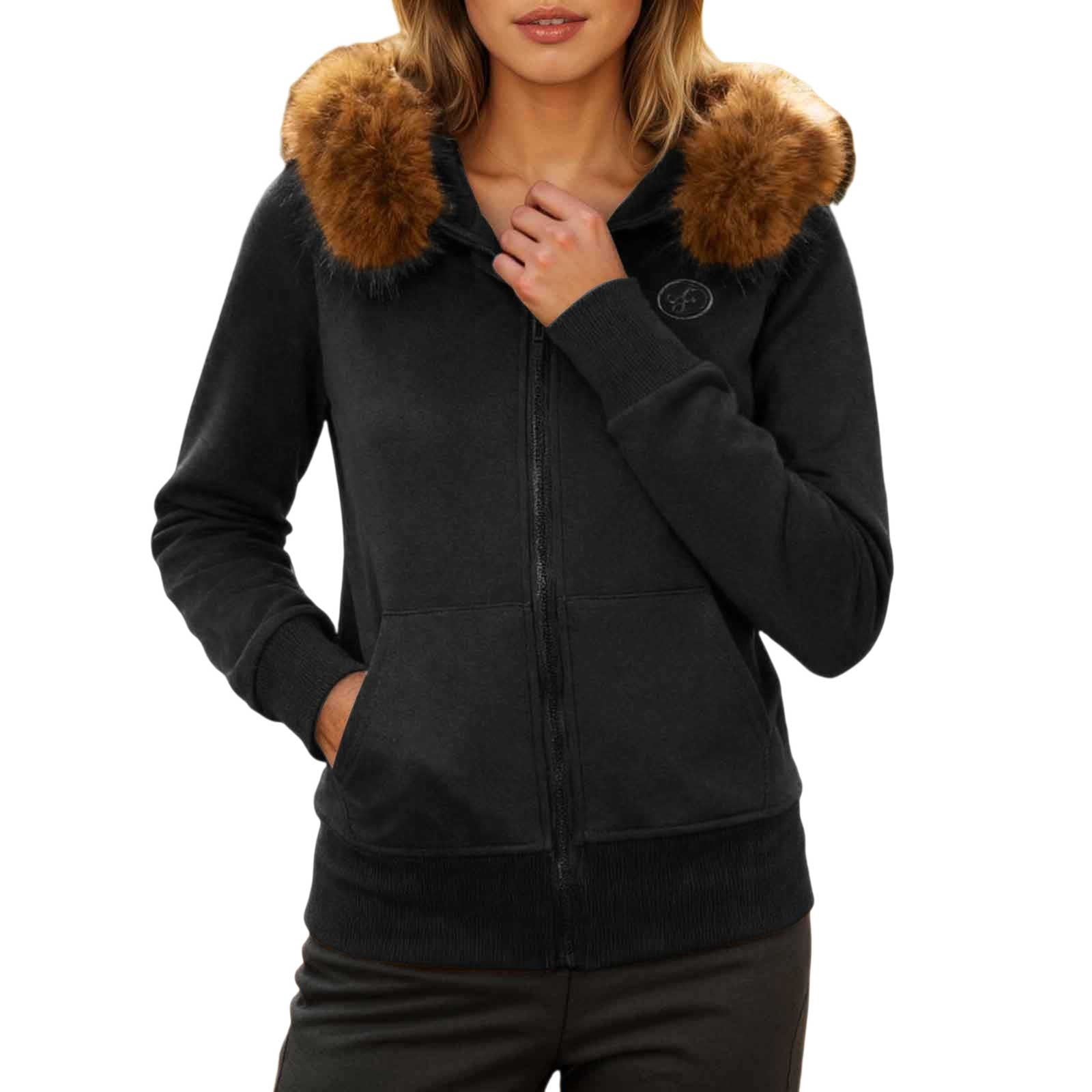 IWRICH Women's Zip up Hoodie Jackets Winter Coats Teen Emo Grunge 20s ...