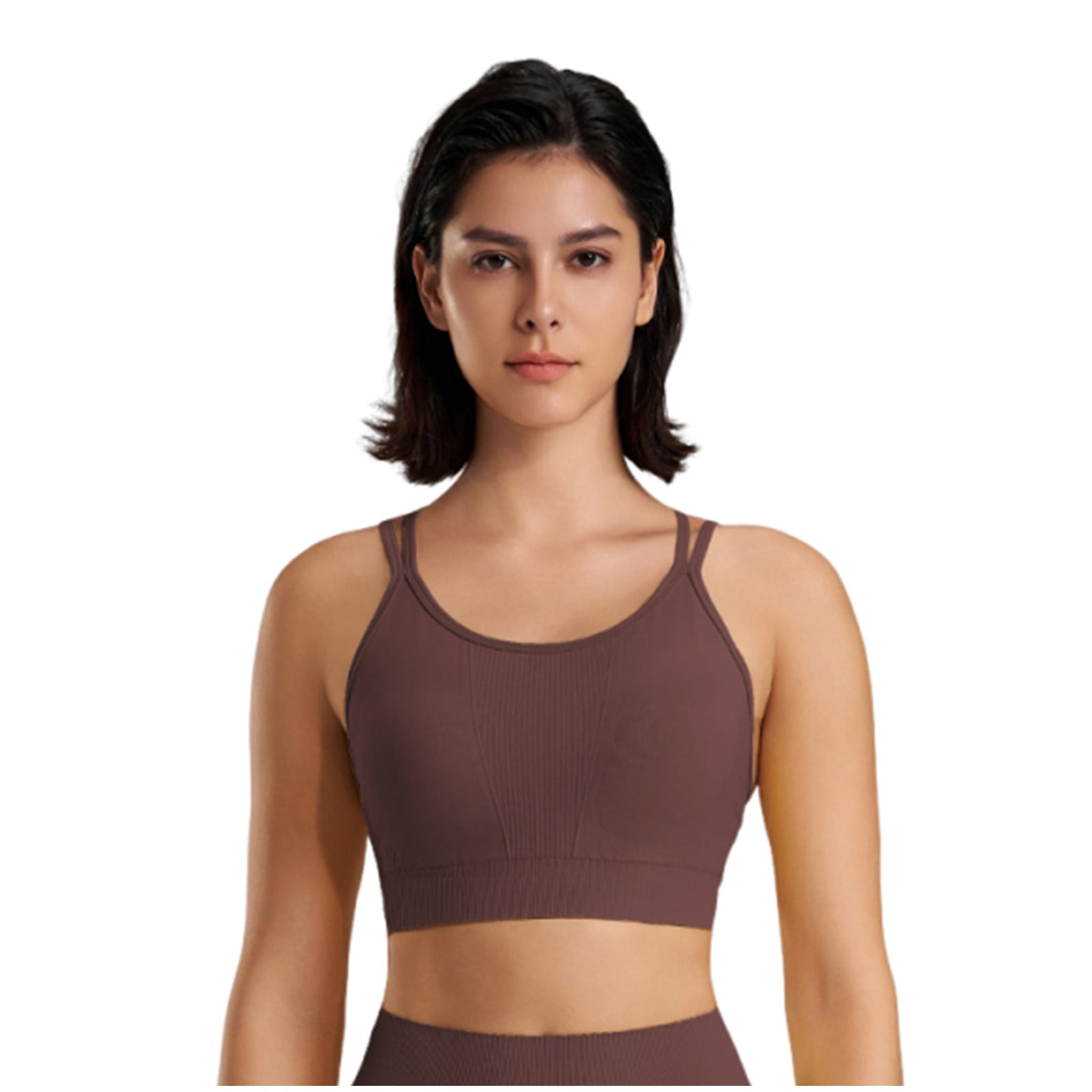 IWRUHZY Tank Bras for Women Crew Neck Sleeveless Full Coverage Sports ...