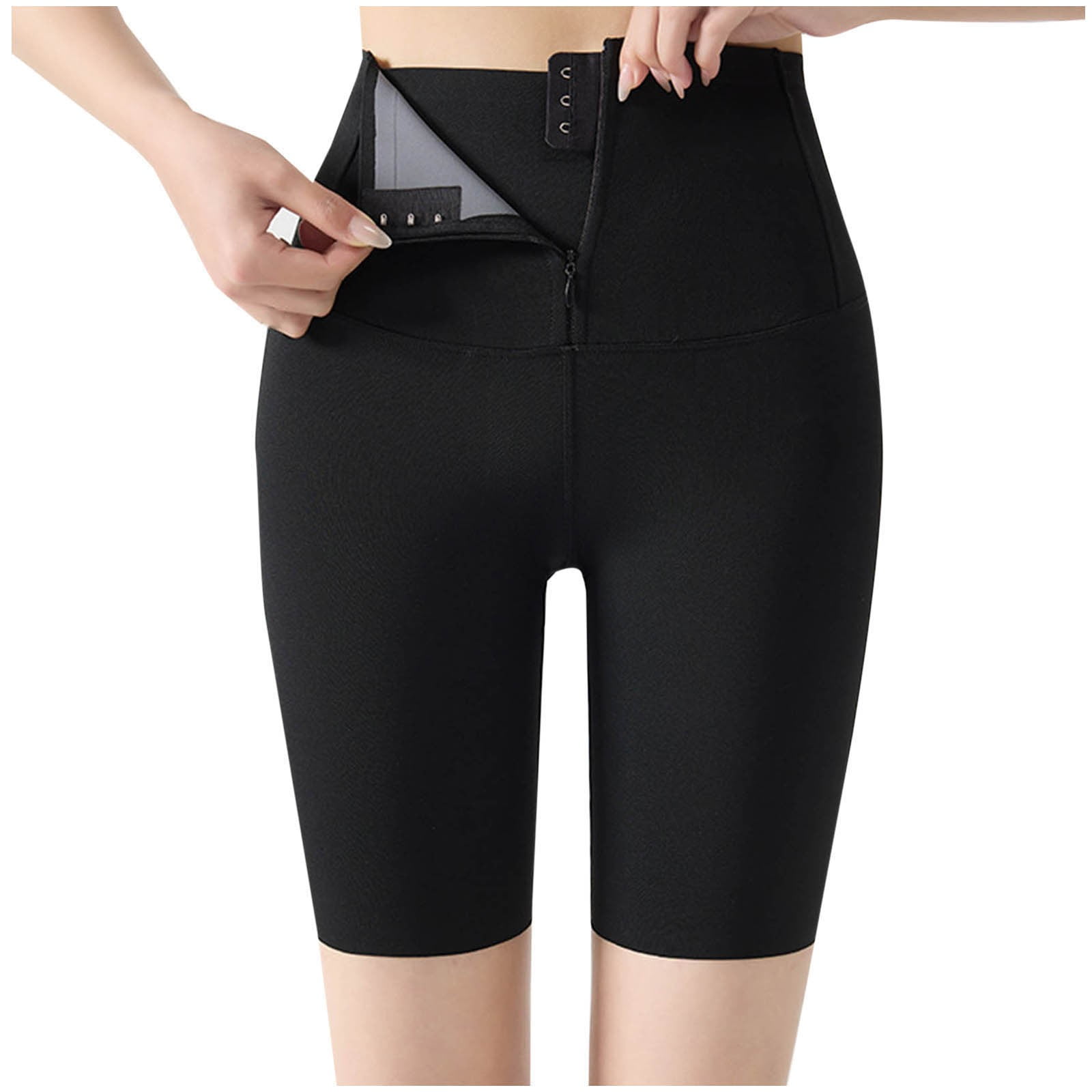 IWRUHZY Yoga Half Shorts for Women Zipper Belly Control Workout Pants ...