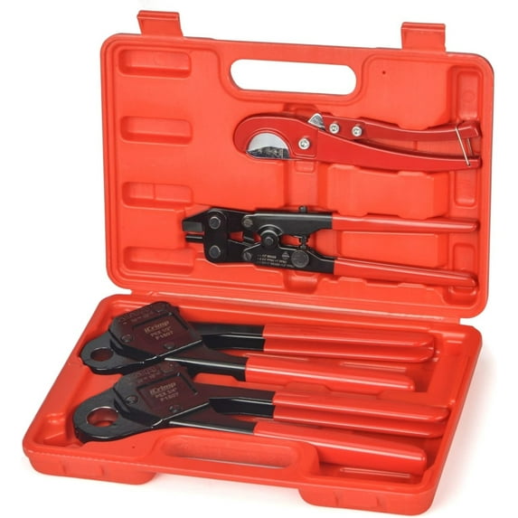 IWS-1807CN PEX Crimping Tool Kit with PEX Crimpers, PEX Tubing Cutter ...