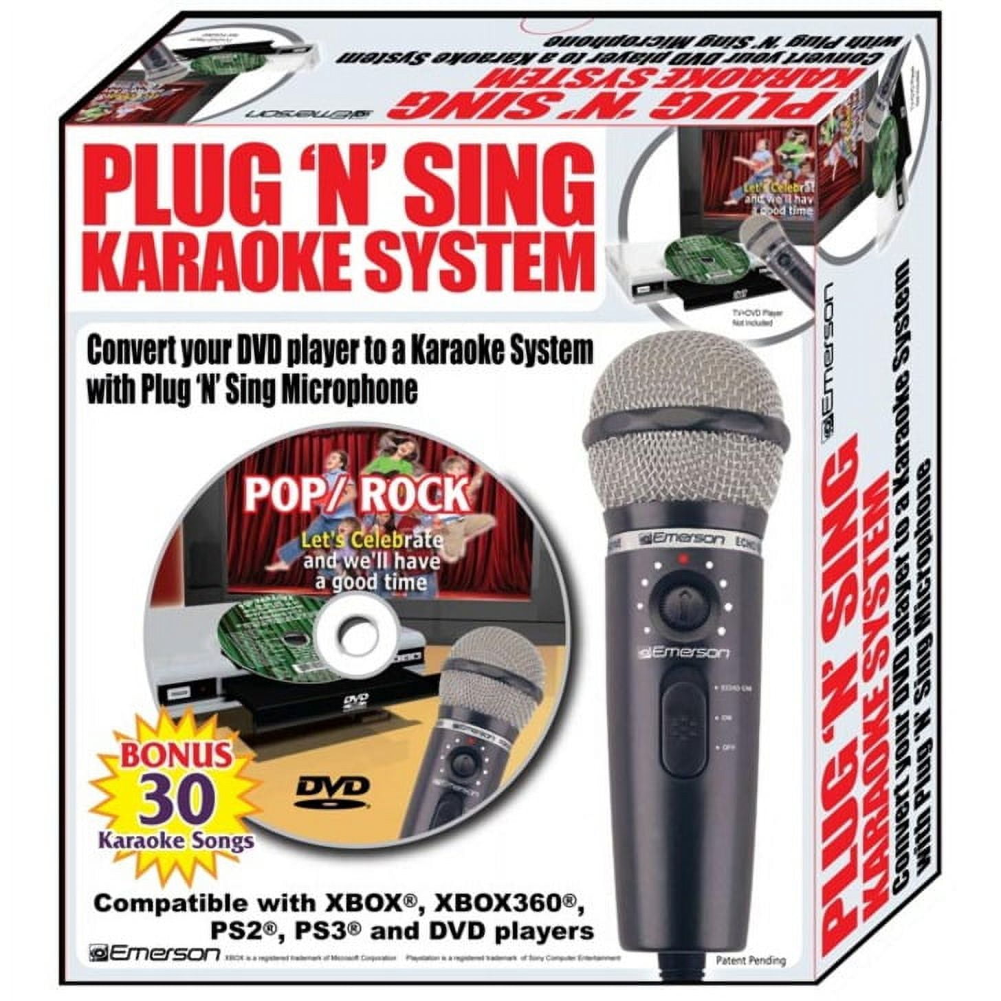 Plug N Sing Karaoke Microphone with Echo and 30 Pop Karaoke Songs on ...