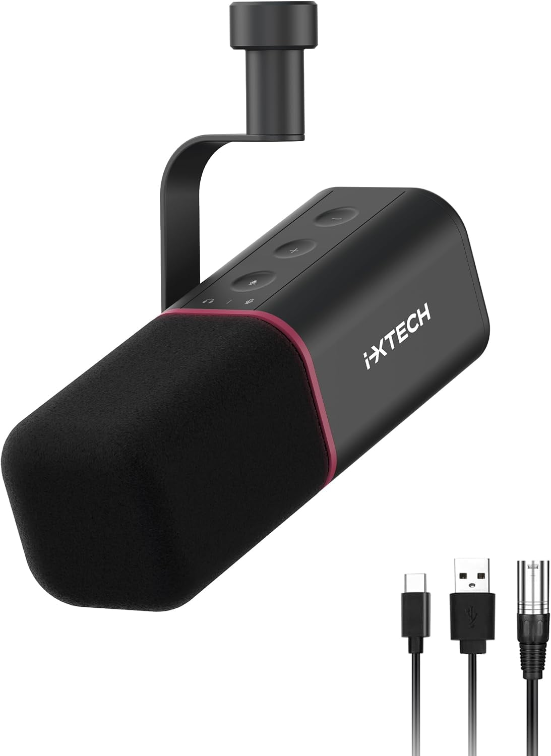 IXTECH Pro Cardioid Dynamic Mic, Wired, USB/XLR, with Cover for ...