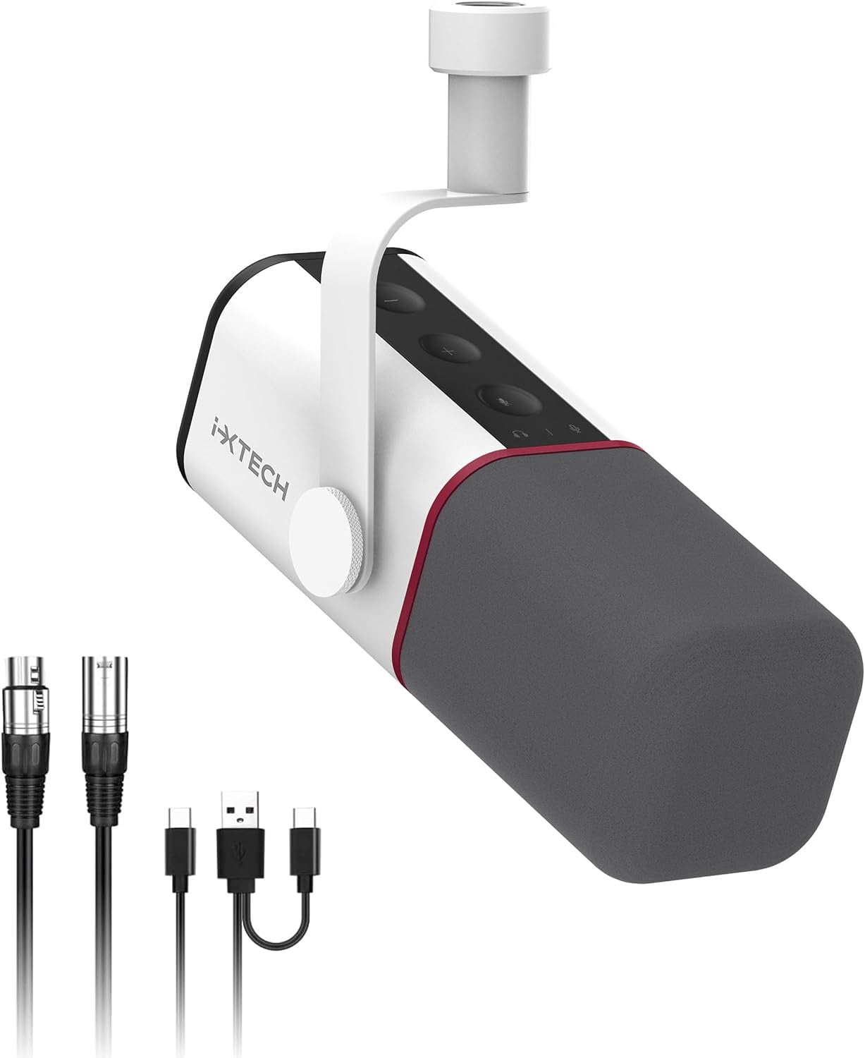 IXTECH Cardioid Dynamic Microphone with Mic Cover, Vocal USB XLR ...