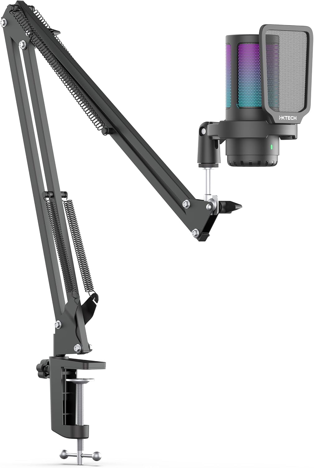 IXTECH Gaming Microphone for PC with Boom Arm, Podcast Condenser Mic ...