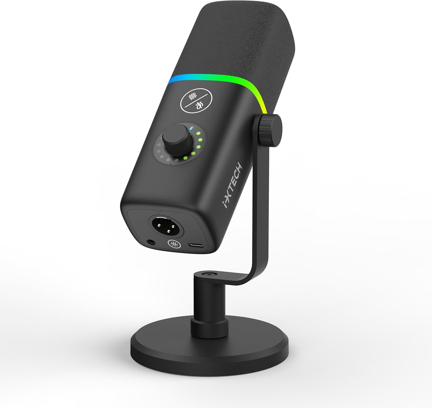 IXTECH Gaming USB Microphone for PC, Noise Cancellation Condenser Mic for Podcasts and Video ...