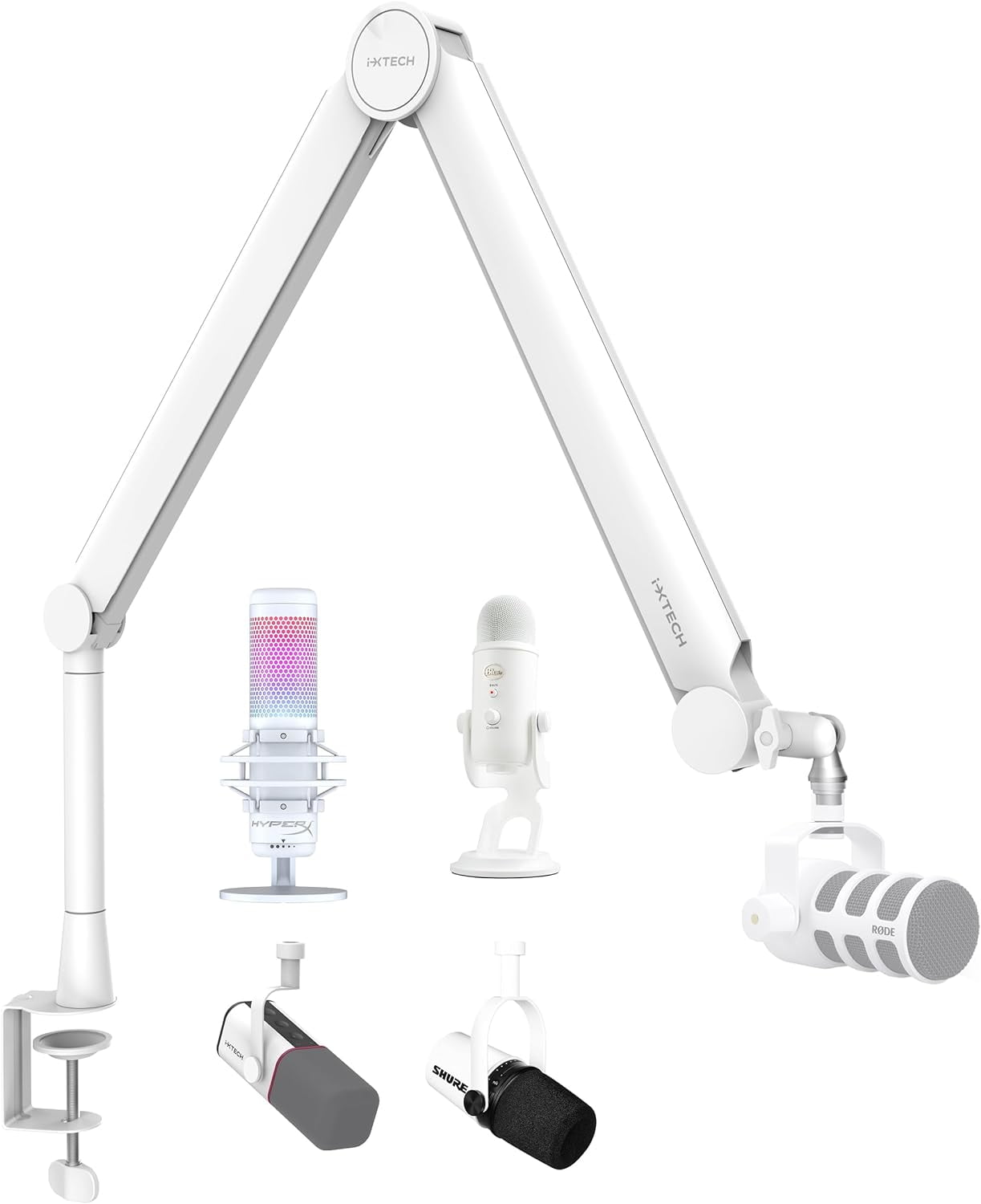 IXTECH Mic Arm White Premium Boom Arm 360° Rotatable Microphone Arm ...