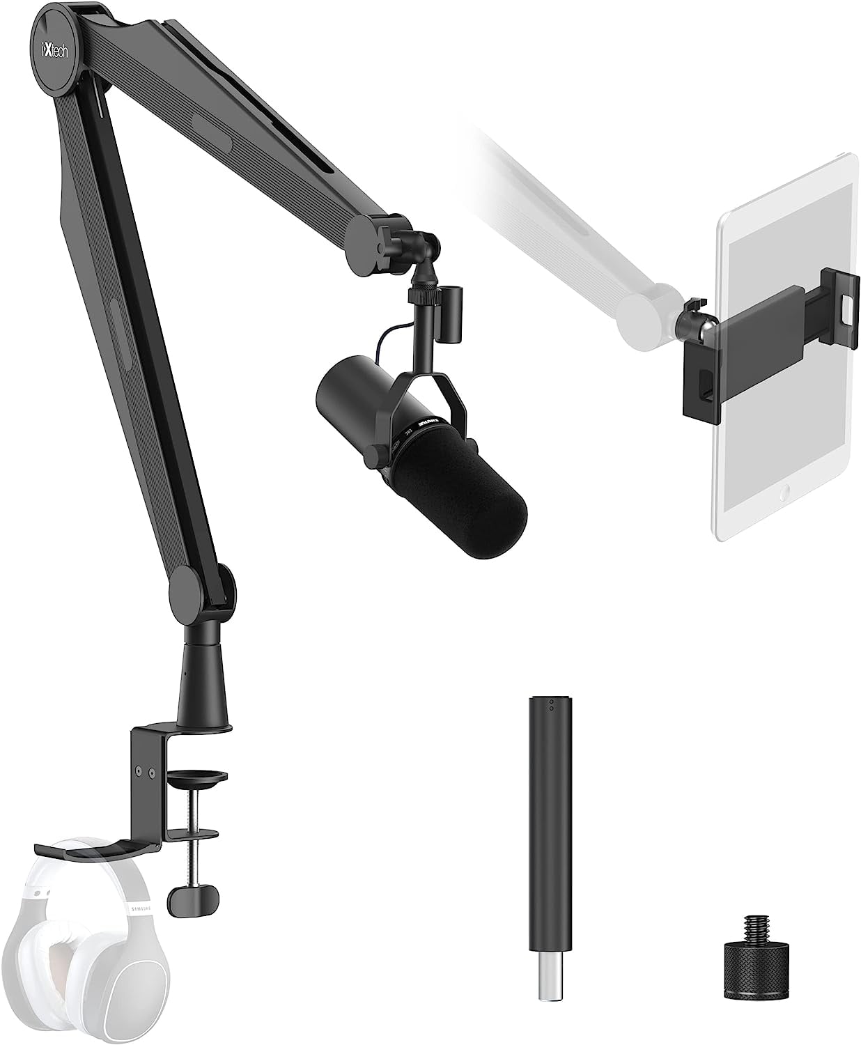 IXTECH Mic Boom Arm Microphone Arm for Blue Yeti Shure Sm7b Hyperx ...