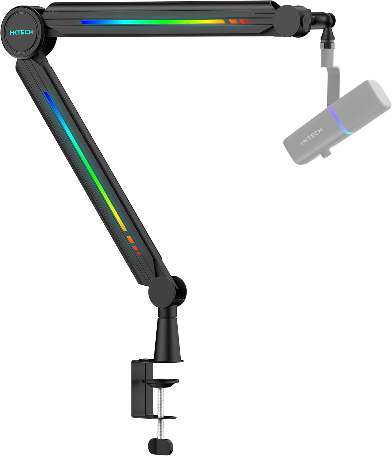IXTECH RGB Mic Boom Arm High Profile, Overhead Boom Arm Microphone ...