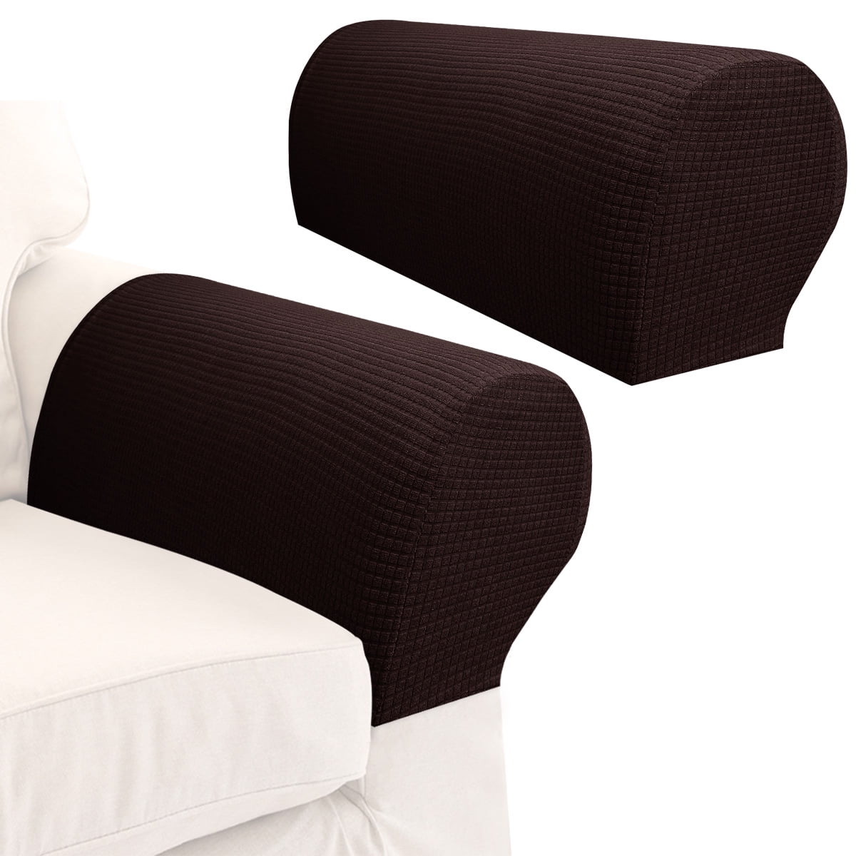 IXTIX 2pcs Sofa Arm Covers Armrest Cover High-Grade Spandex Stretch Arm ...