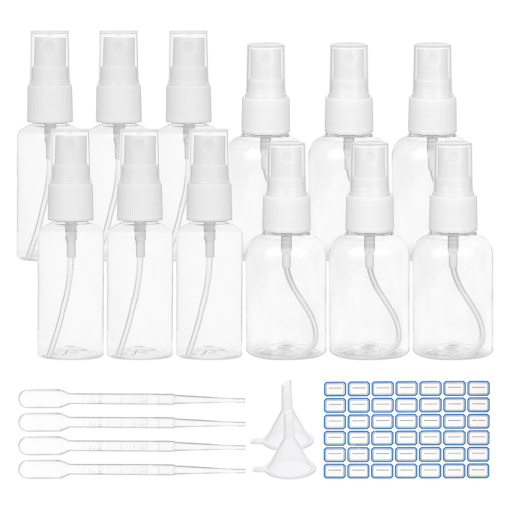 IY Cosmetics Storage Bottle Kits with Transparent Plastic Spray Bottle ...