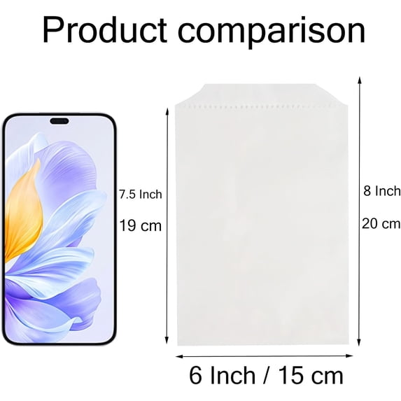 IYFFDFE-100 Pcs 6x8 Inches White Kraft Paper treat Bags Flat favor Gift ...