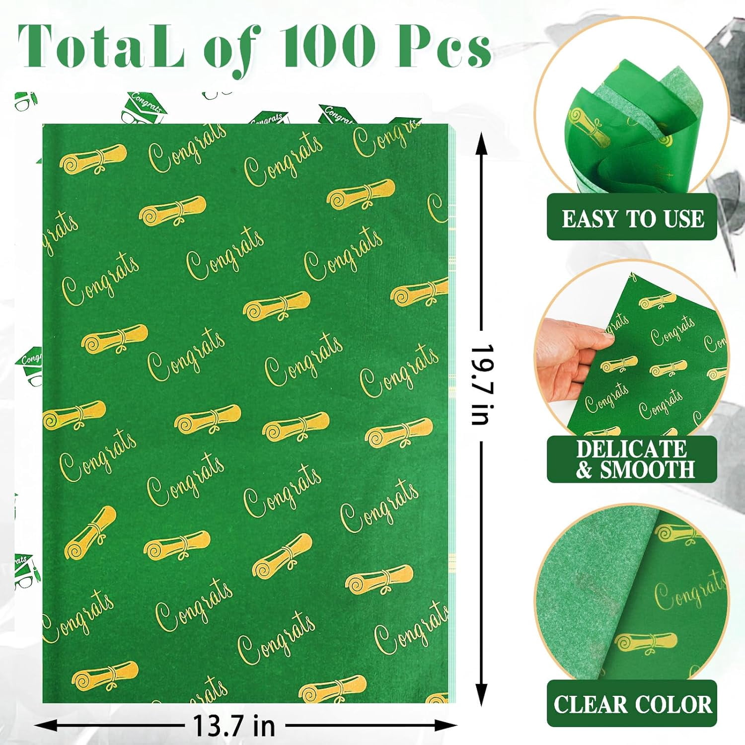 IYFFDFE-100 Sheets 2025 Graduation Tissue Paper for Gift Wrapping ...