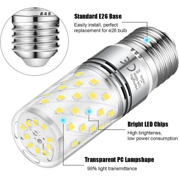 IYFFDFE-100 Watts Equivalent E26 Corn Bulbs, Medium Screw LED Light ...