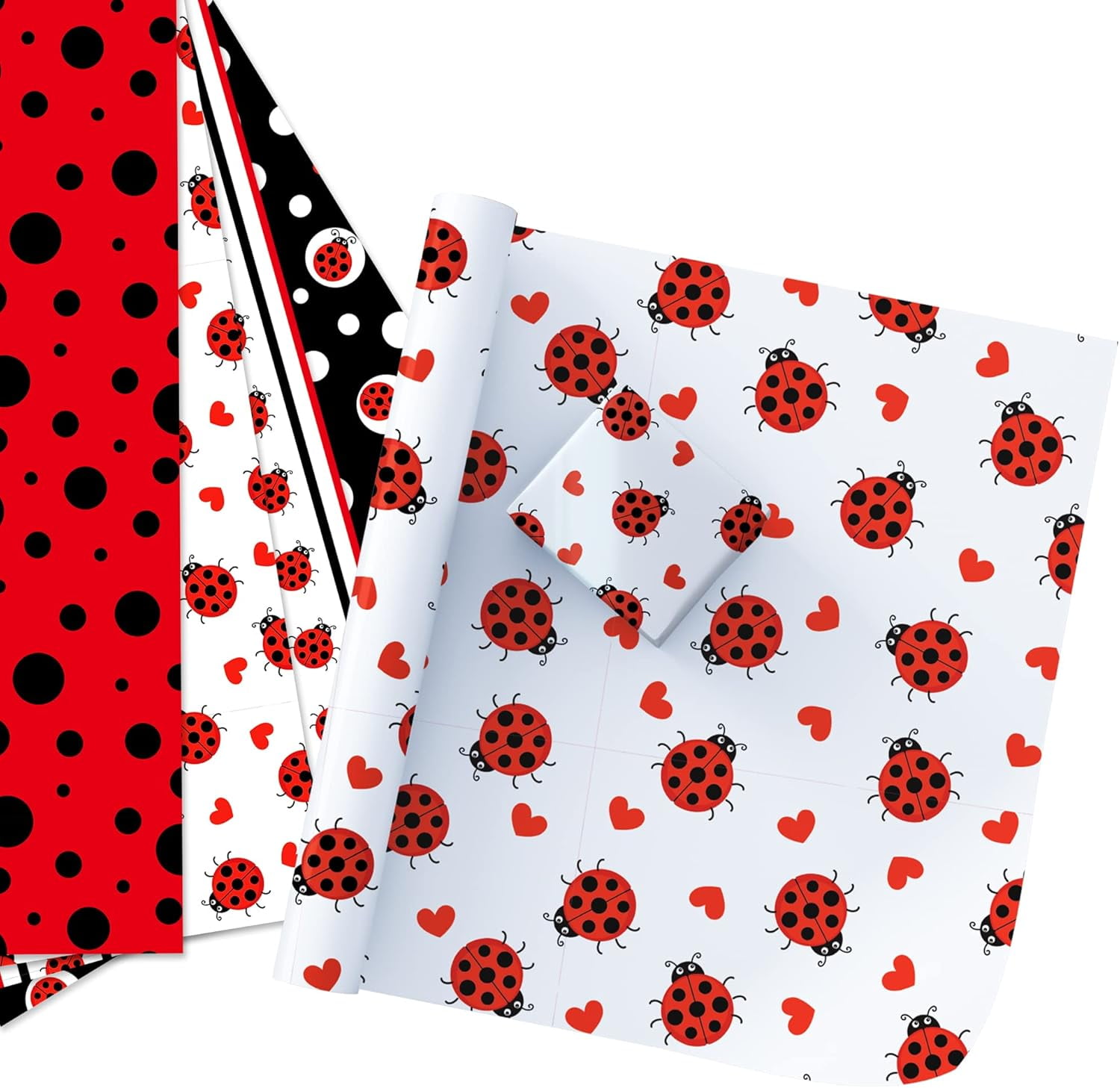 IYFFDFE-12 Sheets Ladybug Fancy Gift Wrapping Paper Ladybug Wrapping ...