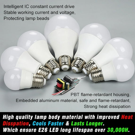 IYFFDFE-12V 24V LED Light Bulb A60 A19 50W 60Watt Halogen Equivalent ...