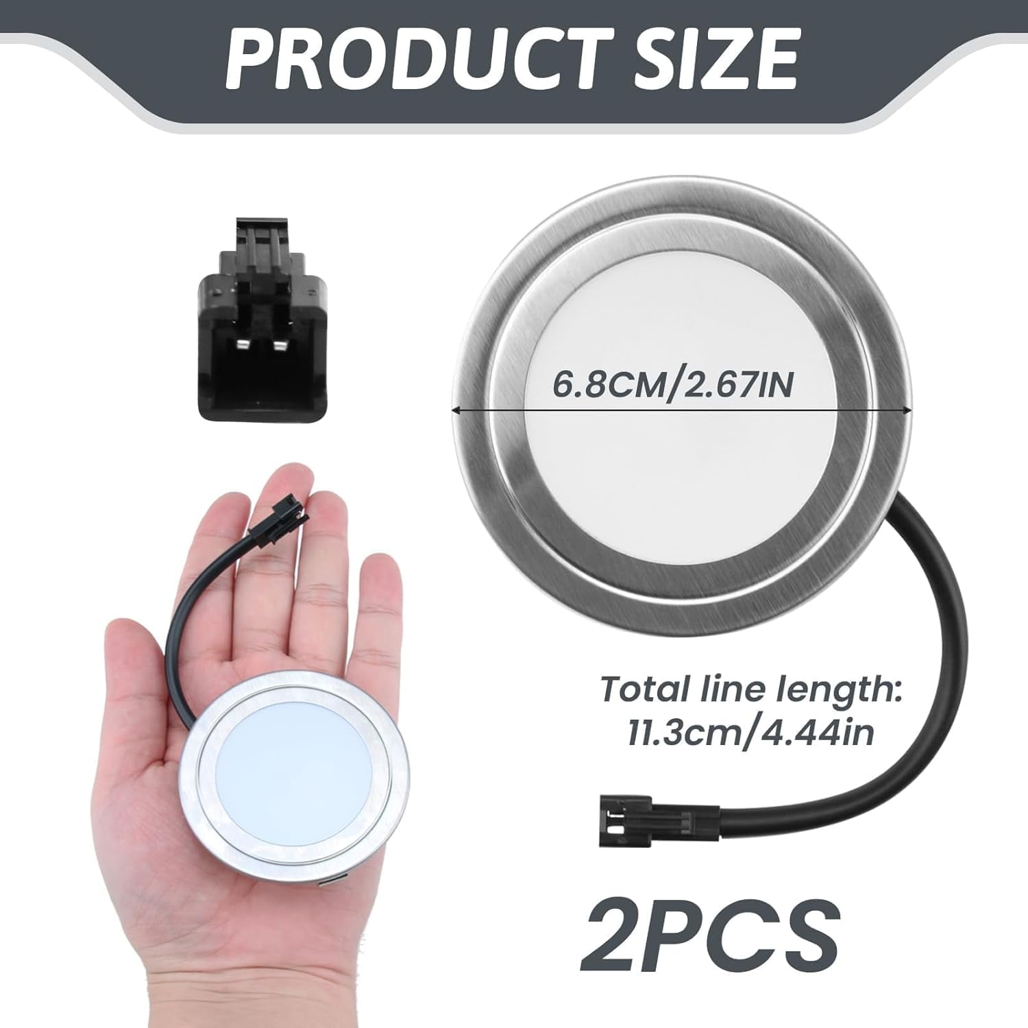 IYFFDFE-12V DC 1.5W Range Hood Lights with SM Socket Male Head Round ...