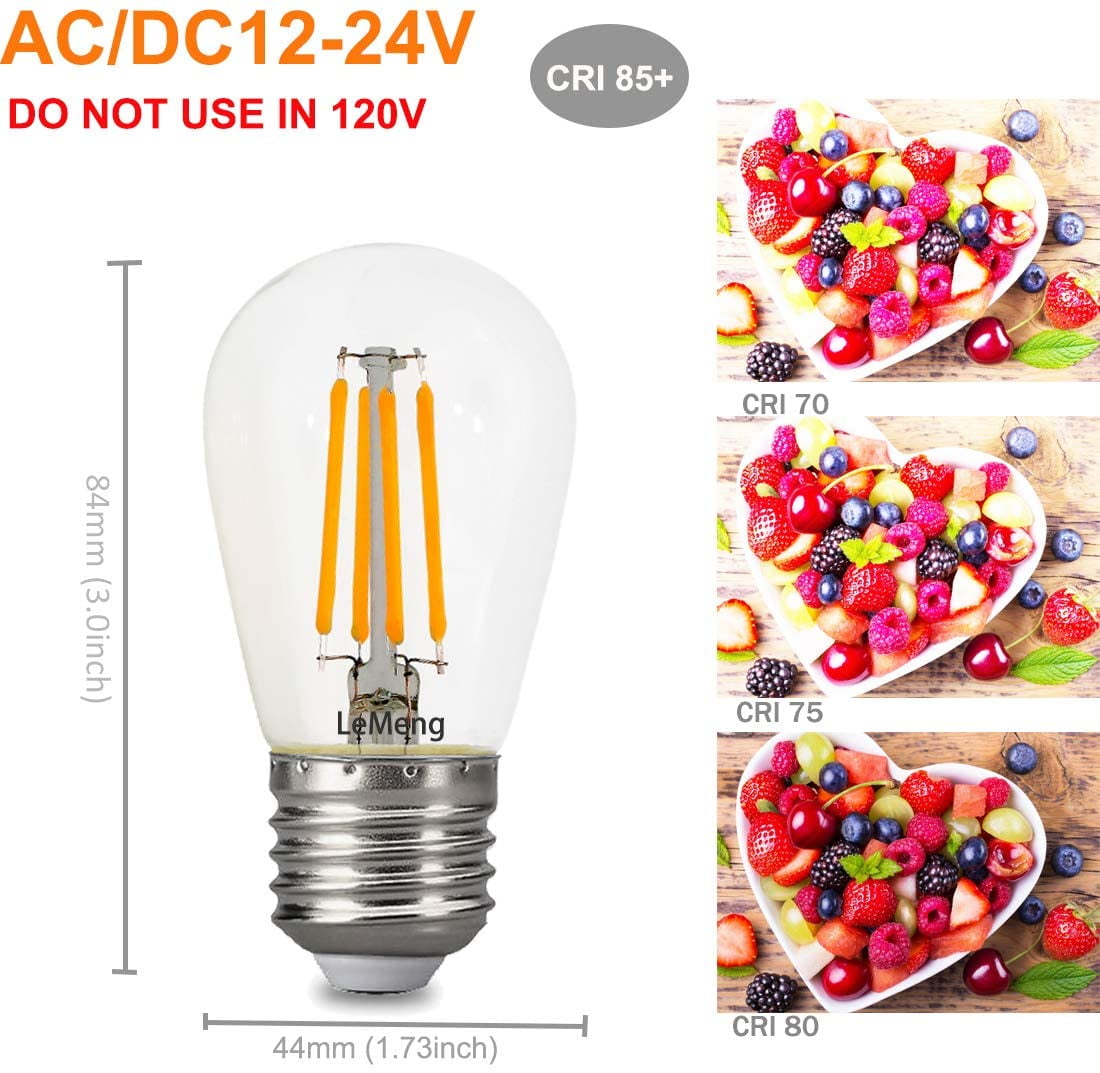 IYFFDFE-12volt LED Light Bulb 4W Edison Filament Vintage ac/dc12V 24V ...