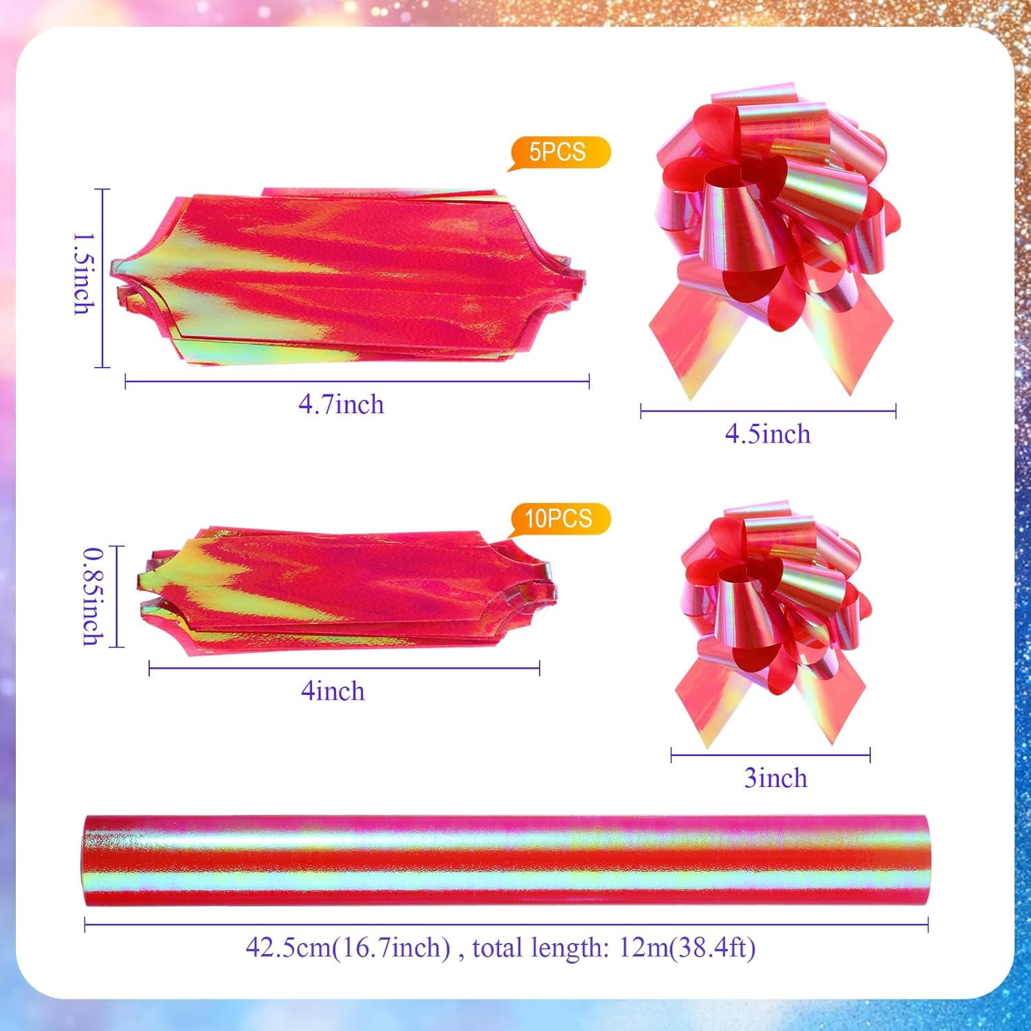 IYFFDFE-16 Pcs Valentines Gifts Wrapping Paper Roll with Pull Bow ...