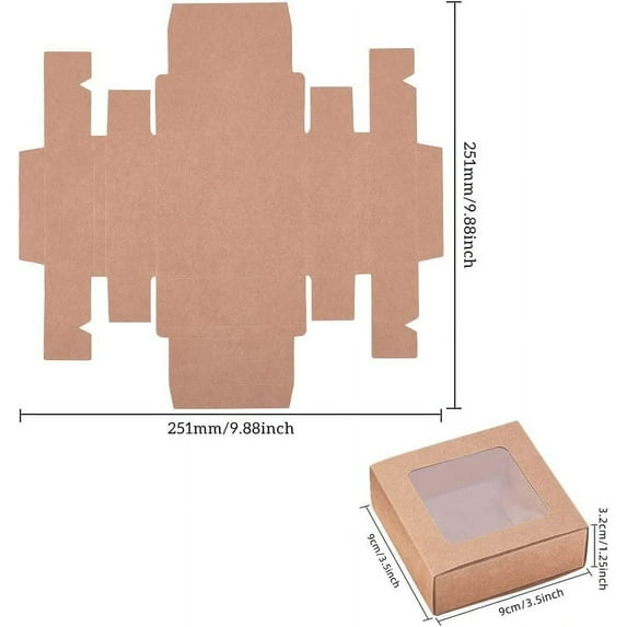 IYFFDFE-20 Packs 3.5x3.5x1.2 Square Kraft Paper Gift Boxes Drawer Box ...