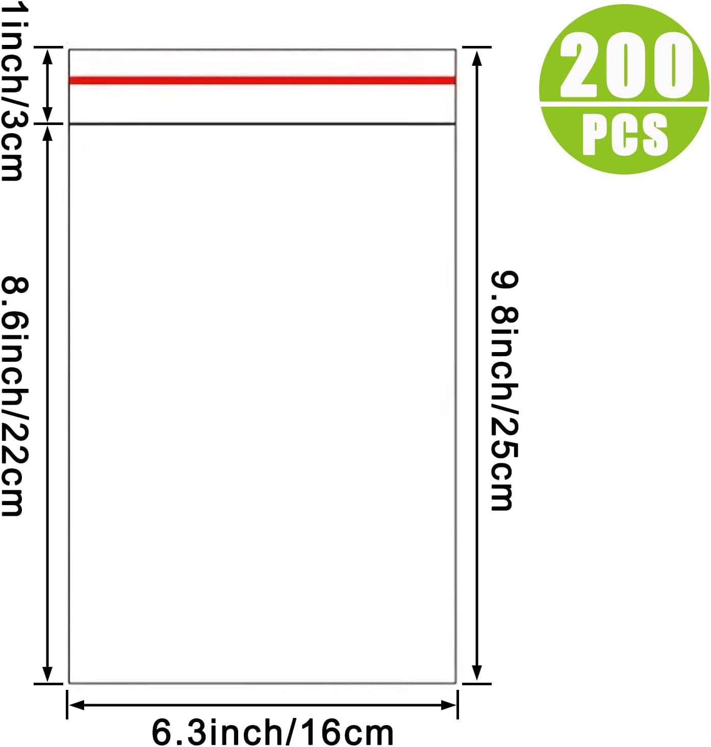 IYFFDFE-200 Pcs 6"x9" Inches Self Sealing Cellophane BagsClear ...