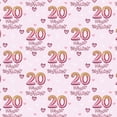IYFFDFE-20th Girls' Birthday Wrapping Paper, Pink Hearts & Balloons, 17 ...
