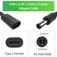IYFFDFE-3.28Ft 5.5mm x 2.5mm USB C to DC Adapter 15W, USB C Female to ...