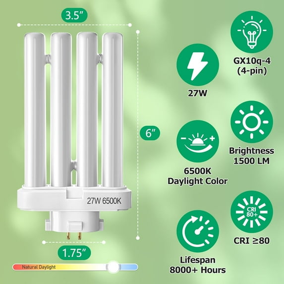 IYFFDFE-3 Pack 27W FML27 Natural Daylight Spectrum Fluorescent Light ...