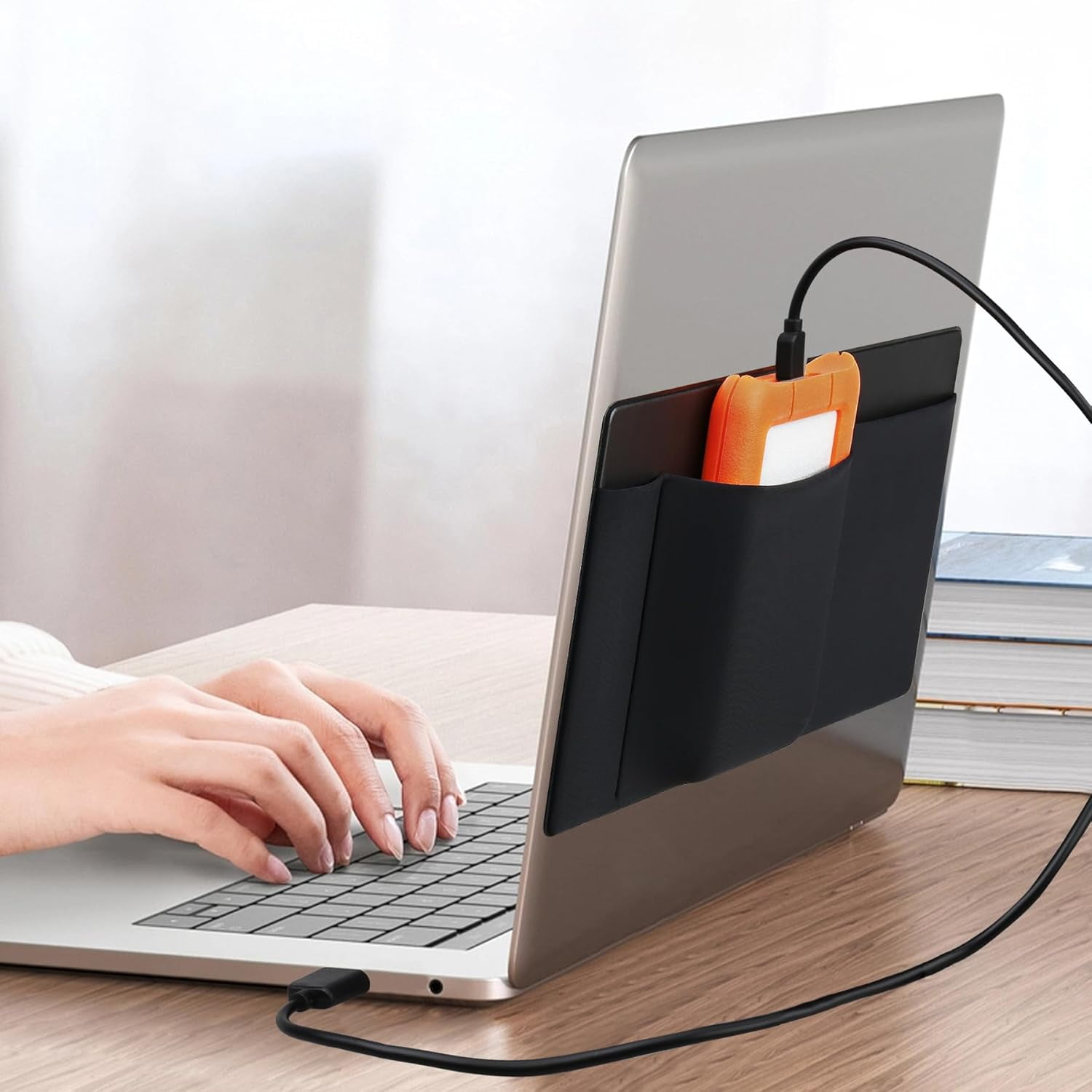 IYFFDFE-3-Pocket Mouse Holder for Laptop Stick on, External Hard Drive ...