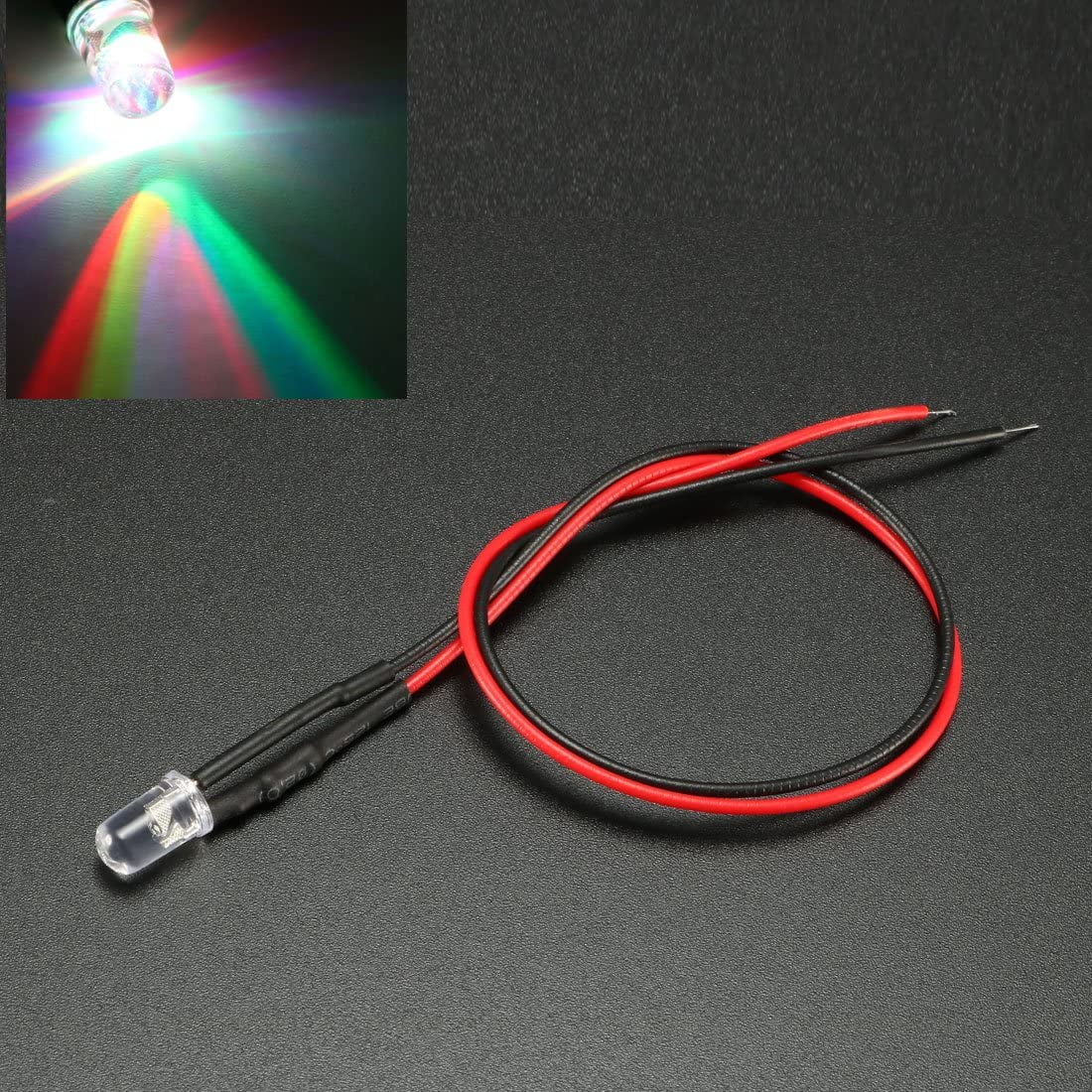 IYFFDFE-30Pcs 5mm Pre Wired LED, Slow Flashing DC9-12V Clear Lens ...