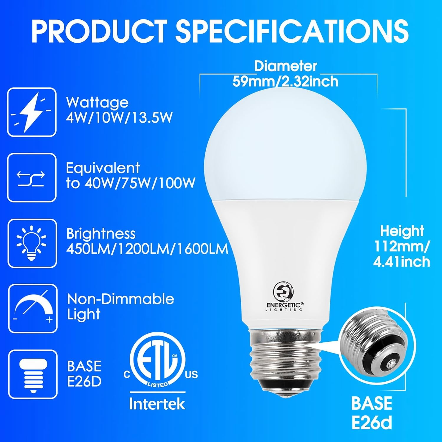 IYFFDFE-4-Pack 3 Way LED Light Bulbs 40 75 100W Equivalent, Warm White ...