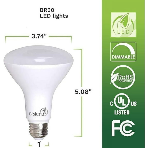 IYFFDFE-4 Pack BR30 LED Bulbs, Indoor Flood Lights High CRI 65W ...