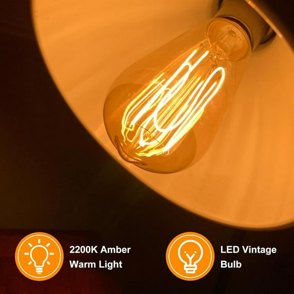 IYFFDFE-4 Pack E26 Vintage LED Edison Bulbs 60W Equivalent, Dimmable ...