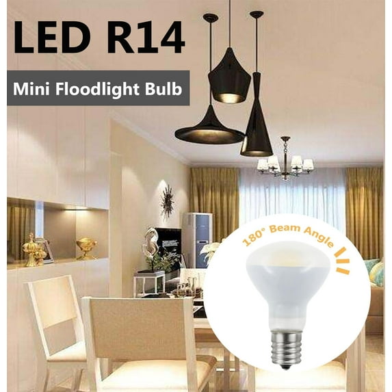 IYFFDFE-4 Pack R14 LED Bulb 4W E17 Base Mini Reflector Floodlight Light ...
