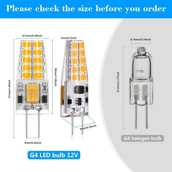 IYFFDFE-6 Pack G4 LED Bulb 12V AC/DC 2.5W Equivalent 30W T3 Bi-Pin Base ...