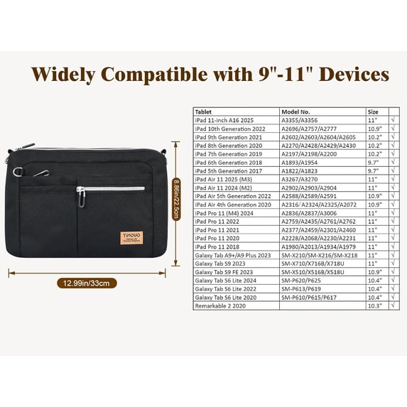IYFFDFE-9-11 Inch Tablet Sleeve Bag for iPad 11-inch A16 2025, Galaxy ...