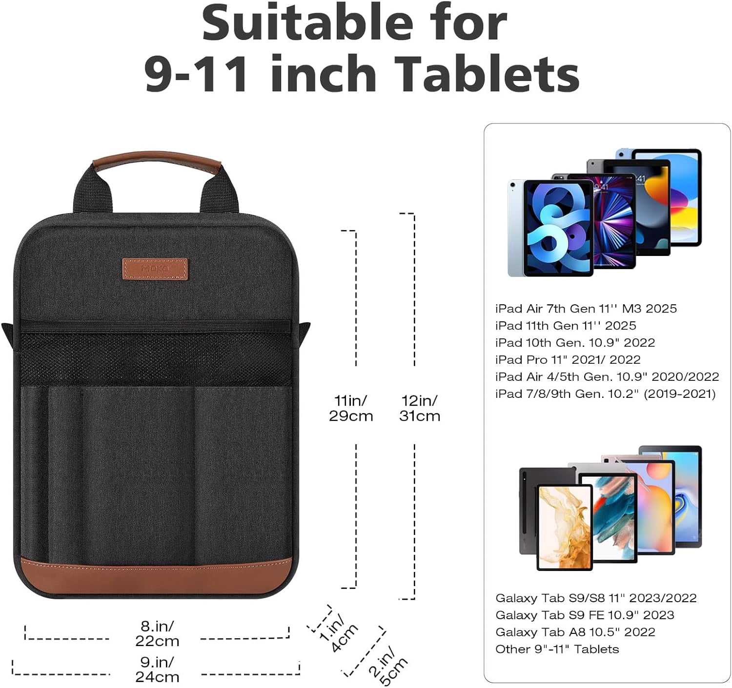 IYFFDFE-9-11 inch Tablet Sleeve Bag, Portable iPad Carrying Case with ...