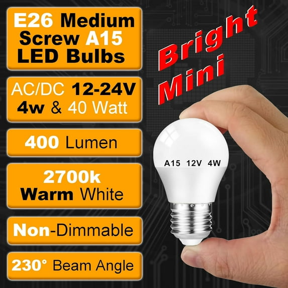 IYFFDFE-A15/G45 LED Light Bulb 4W Equivalent 40W Halogen Warm White ...
