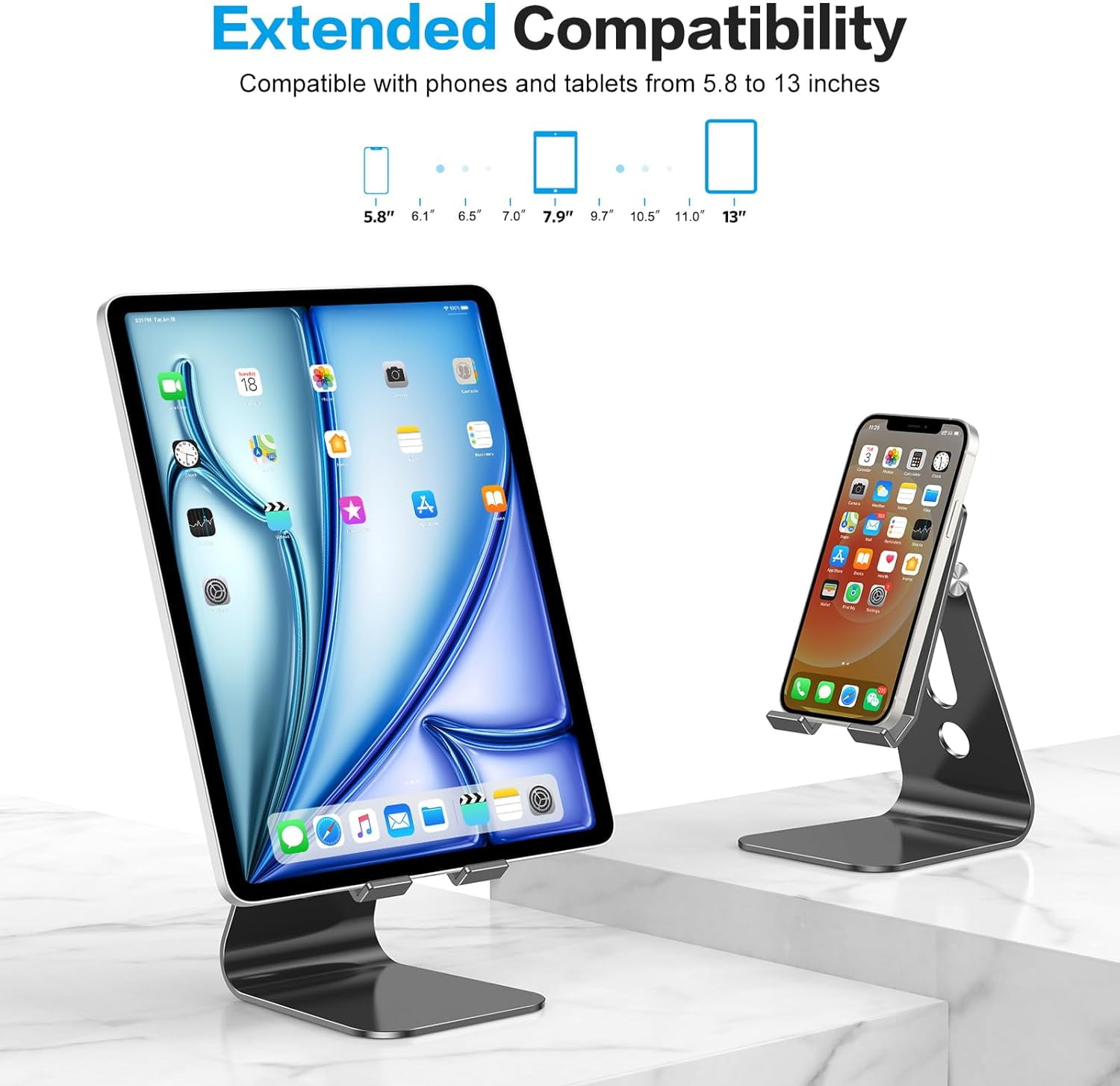 IYFFDFE-Adjustable Tablet Stand for Desk, Upgraded Longer Arms for ...