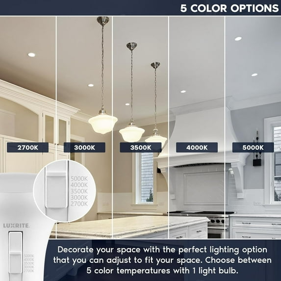 IYFFDFE-BR20 LED Light Bulb, 7W (50 Watt Equivalent), 5CCT 2700K 3000K ...