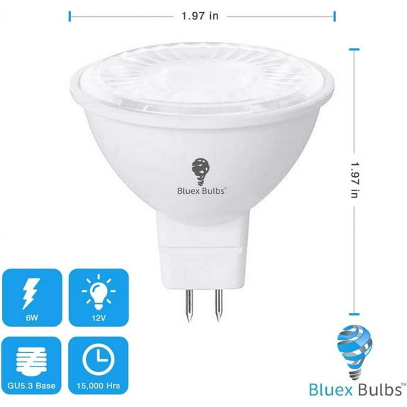 IYFFDFE-BlueX 6 Pack LED MR16 Green Light Bulb - 6W (50Watt Equivalent ...